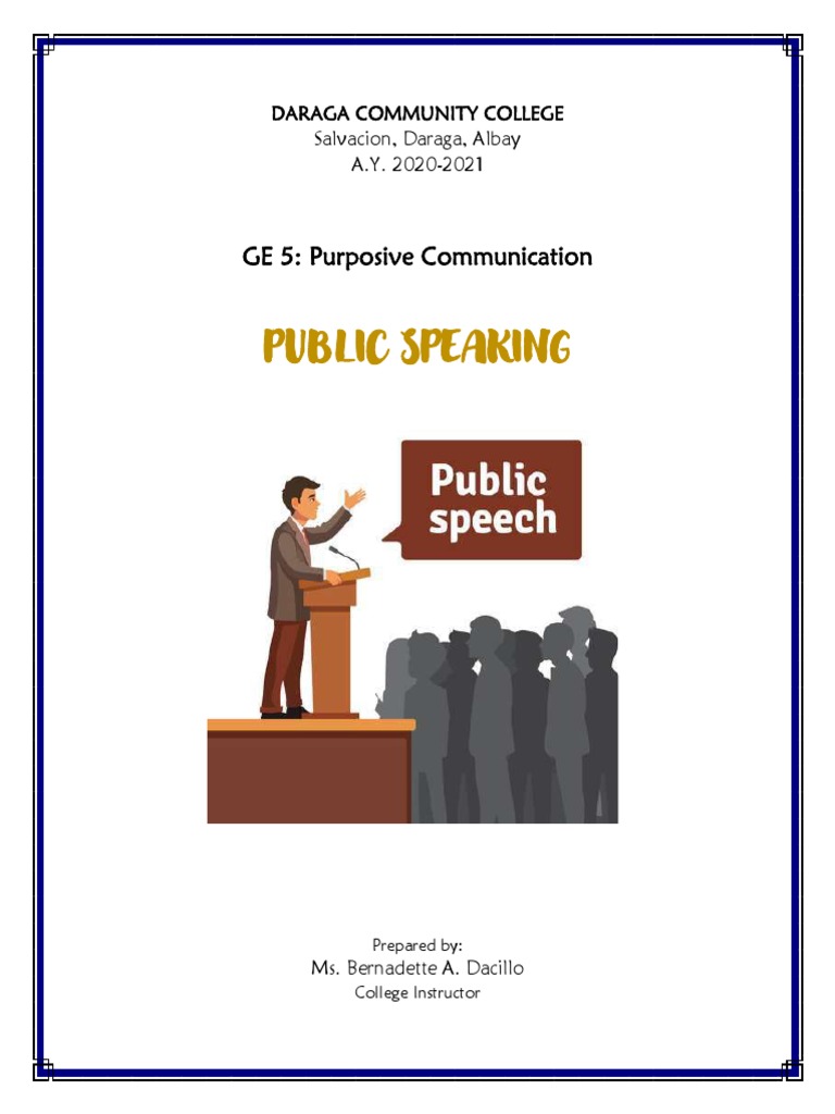 Public Speaking. Lesson 2 | PDF | Public Speaking | Speech
