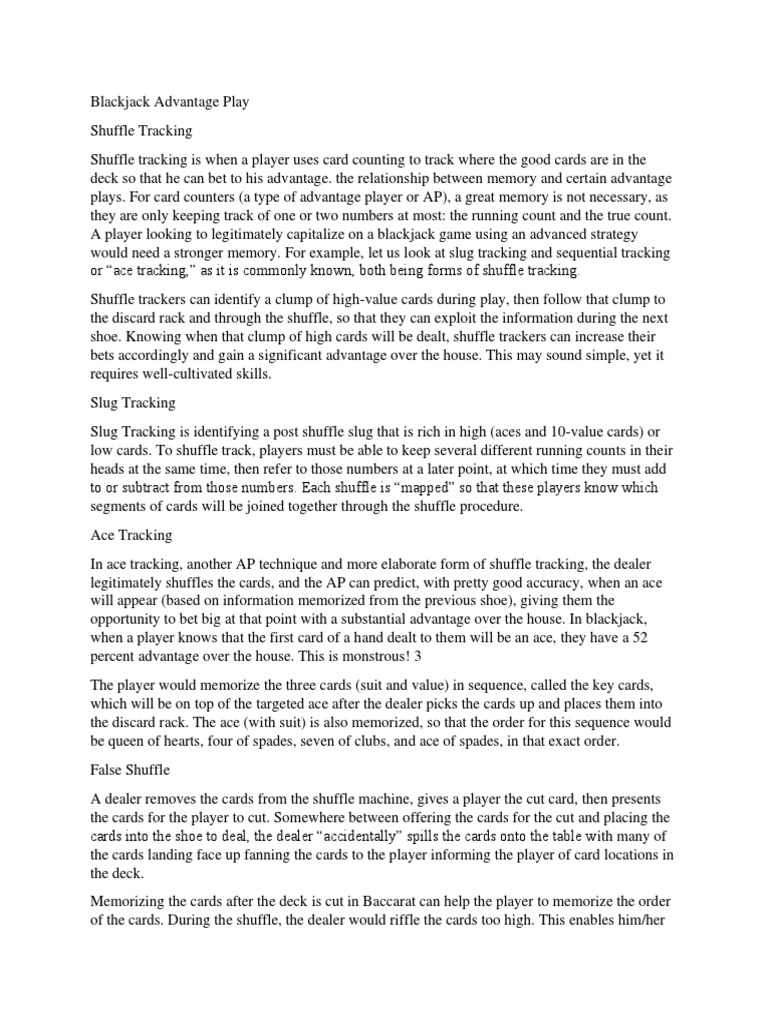 Advantage Plays Blackjack | PDF | Card Counting | Games Of Chance