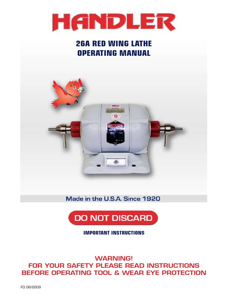 26A Red Wing Lathe Operating Manual | Download Free PDF | Equipment ...