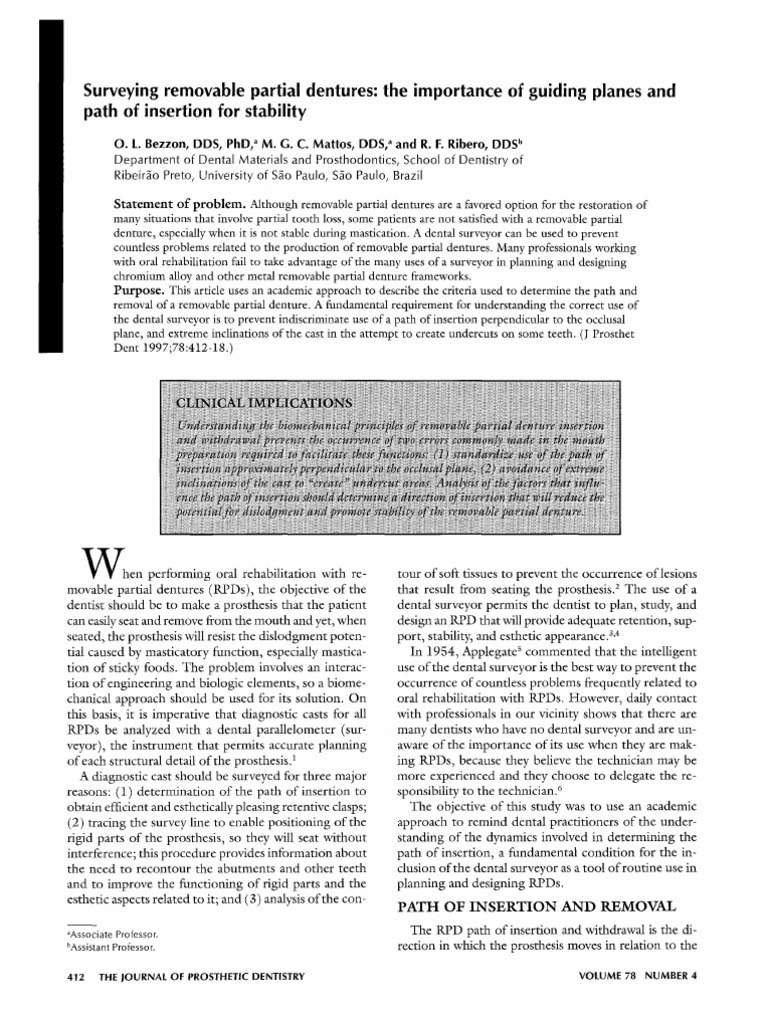 Surveying Removable Partial Dentures | PDF | Dentures | Dentistry