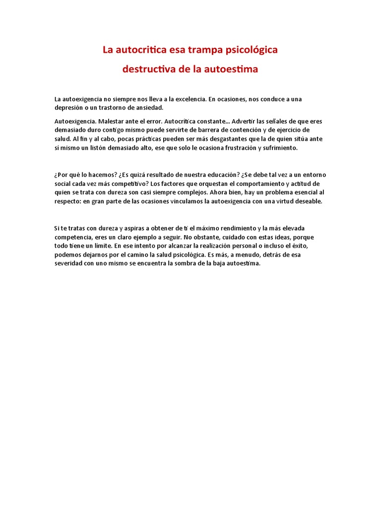 La Autocritica | PDF