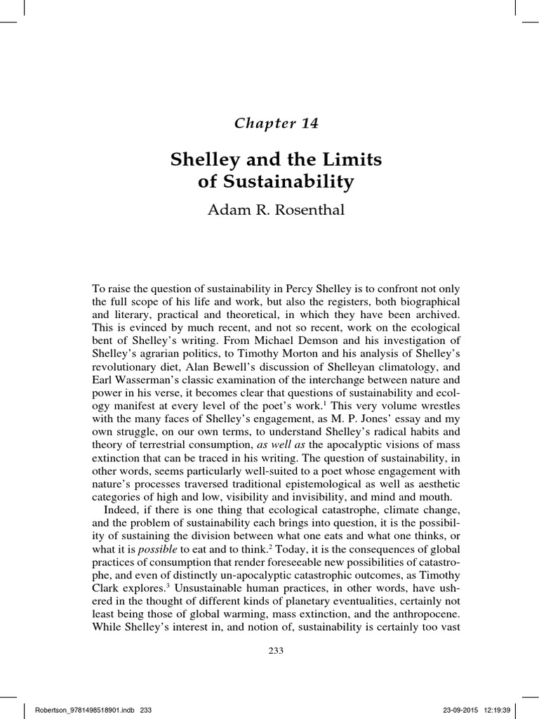 Shelley and The Limits of Sustainability: Adam R. Rosenthal | PDF ...