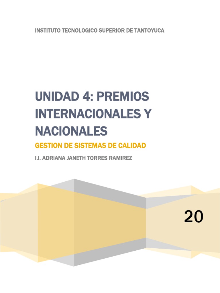 Unidad 4.premios Internacionales y Nacionales | PDF | Calidad ...