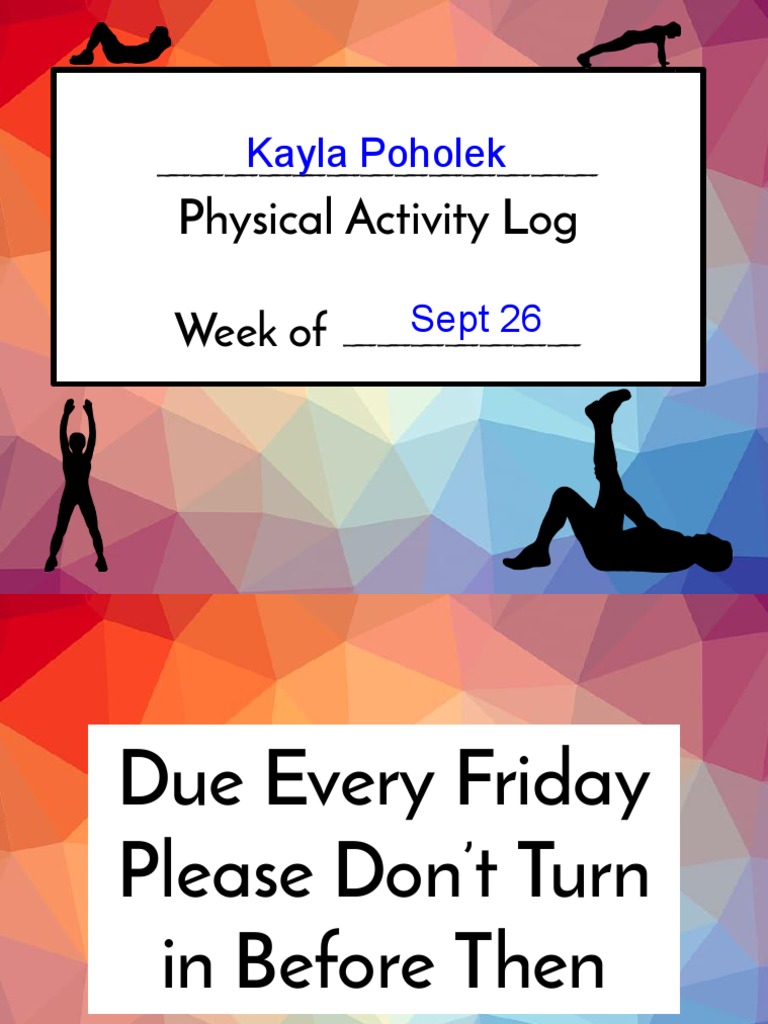 Wellness s1 Weekly Physical Activity Log 1 | PDF