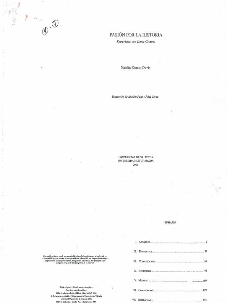 Natalie Zemon Davis - Pasion Por La Historia | PDF | Francia | Era de ...