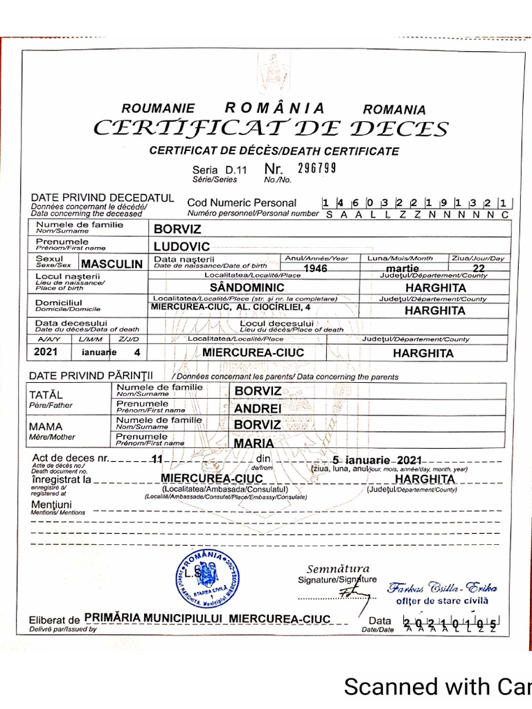 Certificat de Deces | PDF