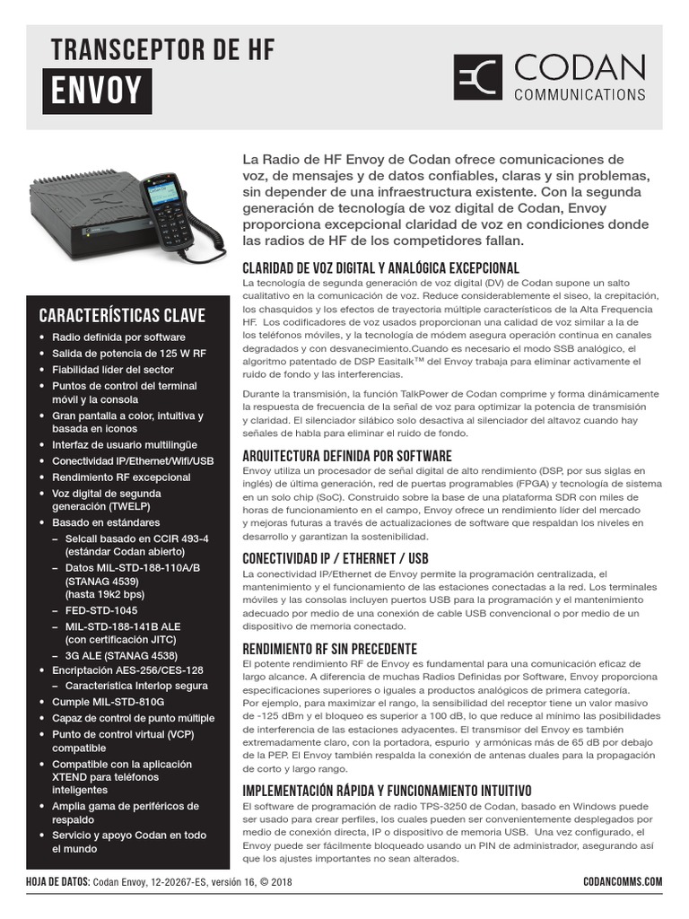 Codan 12-20267-ES-16 Envoy INT | PDF | Módem | USB