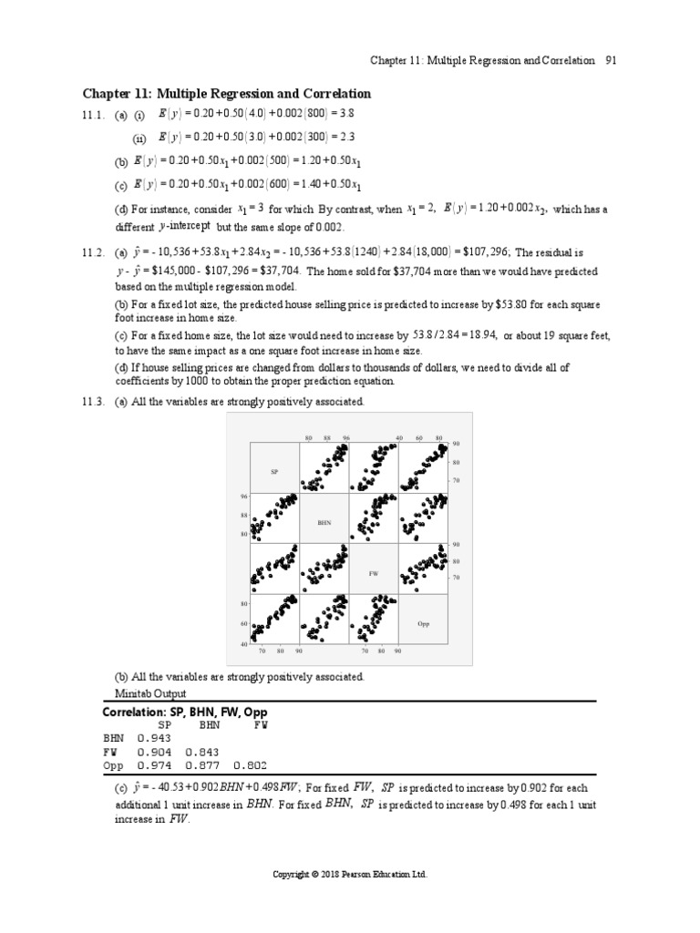 Chapter 11: Multiple Regression and Correlation: Ey Ey Ey X X Ey X X X For Which by Contrast ...