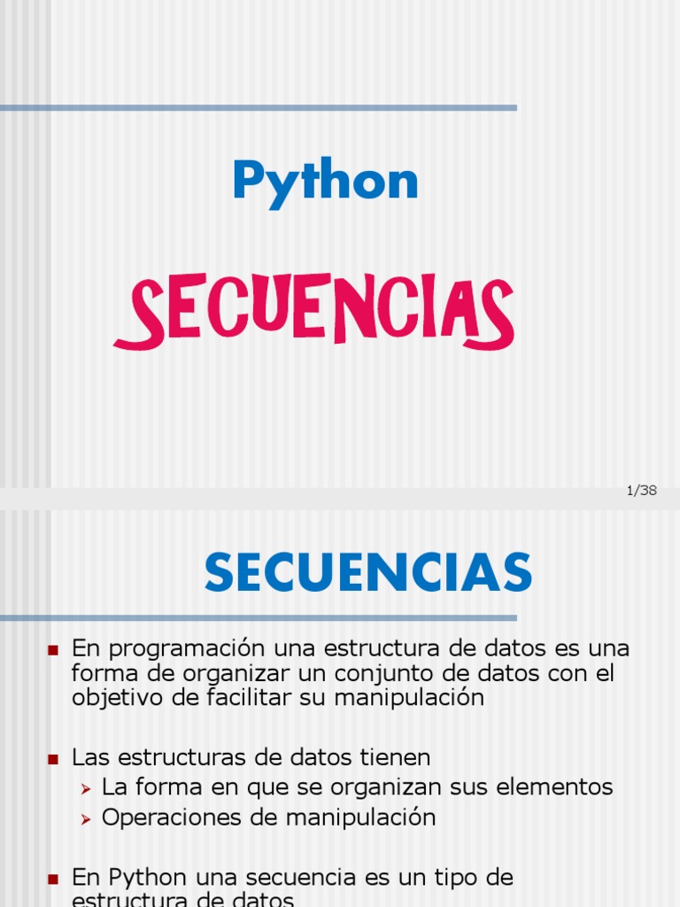 100 Secuencias - Definiciones - Strings | PDF | Python (lenguaje de programación) | Cadena ...