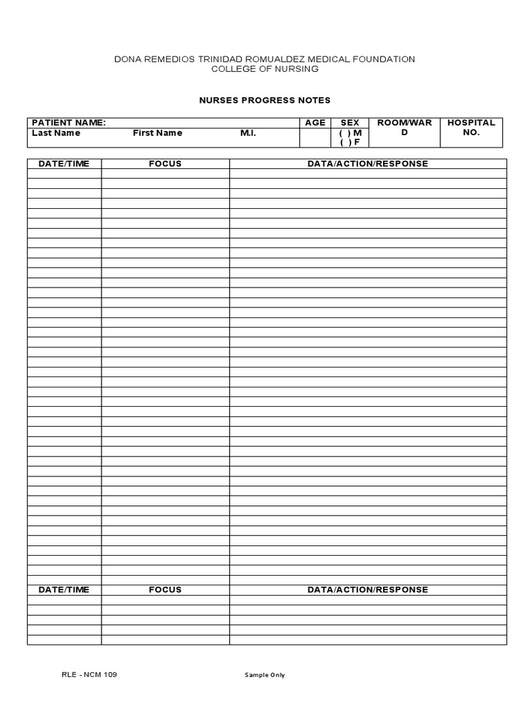 Nurses Progress Notes | PDF