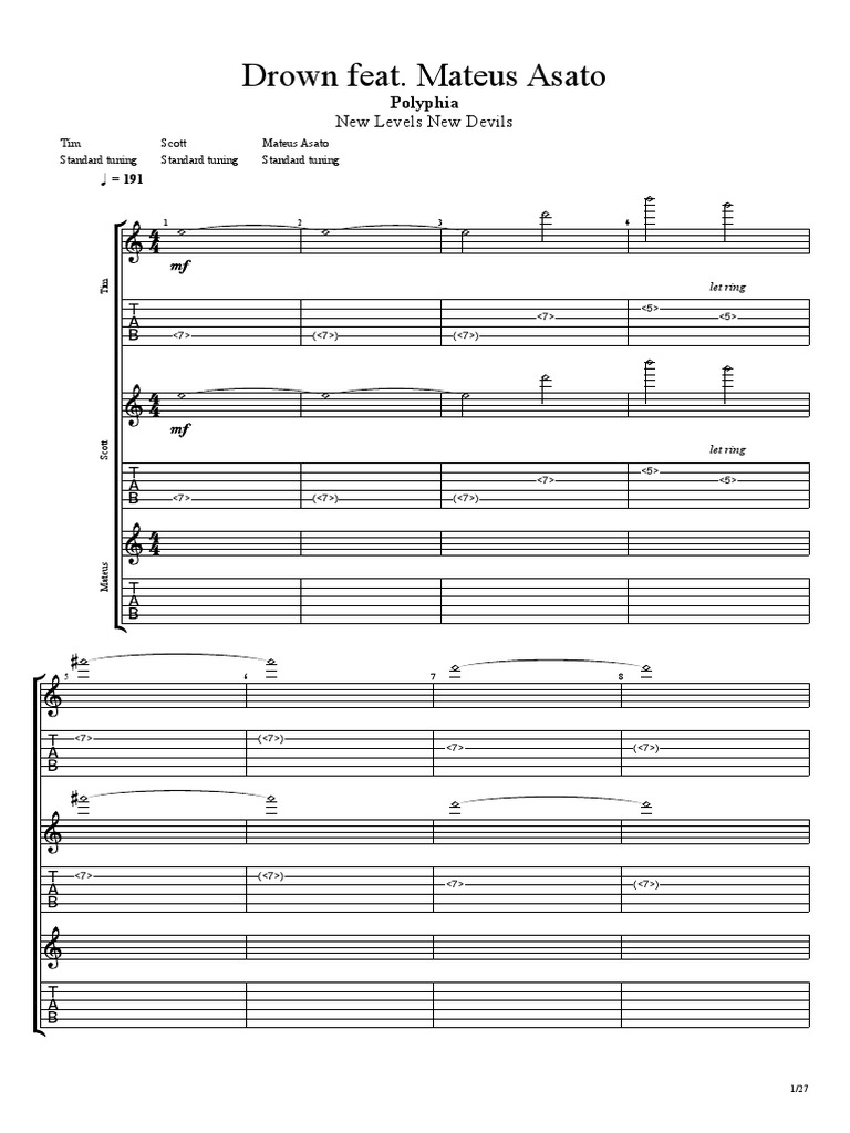 Drown Chords and Tabs for Guitar | PDF | Musical Groups | Rock Music Groups