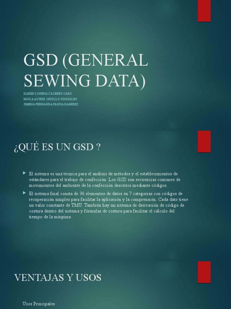 GSD (General Sewing Data) | PDF