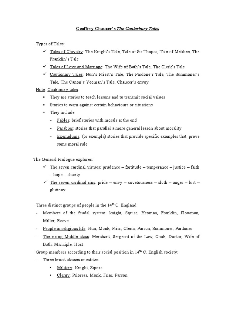 Chaucer's 14th Century Society | PDF | The Canterbury Tales | Pope