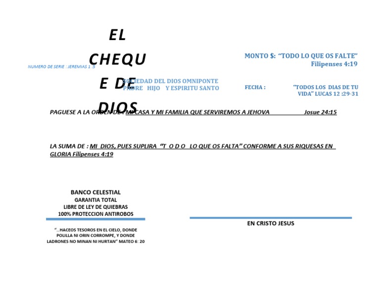 El Cheque de Dios | PDF
