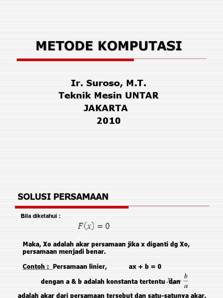 Metode Numerik | PDF | Metode & Bahan Ajar