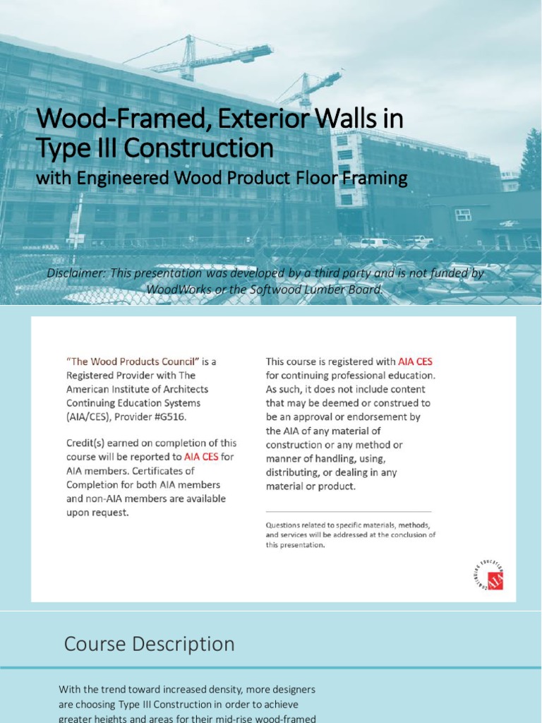 Wood-Framed, Exterior Walls in Type III Construction: With Engineered ...
