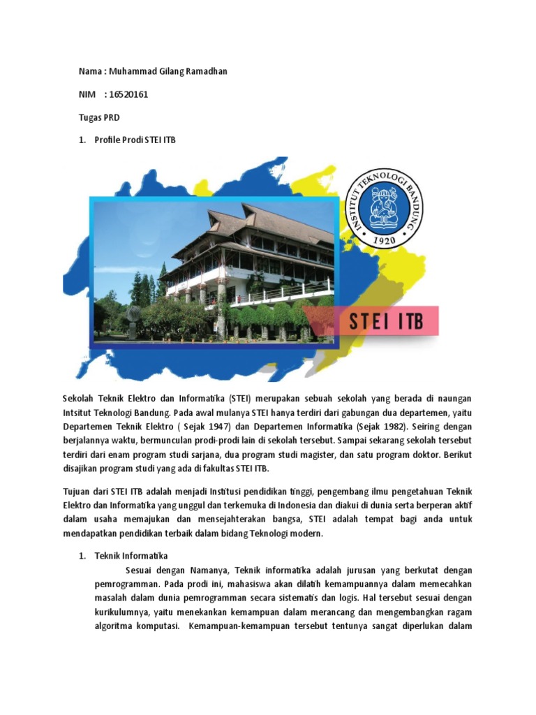 PRD - Muhammad Gilang Ramadhan - 16520161 | PDF | Komputer
