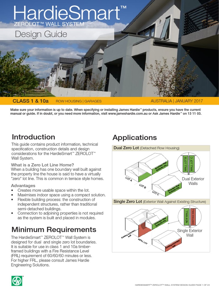 HardieSmart V2.0 Zerolot Design Guide JAN2017 | PDF | Wall | Building ...