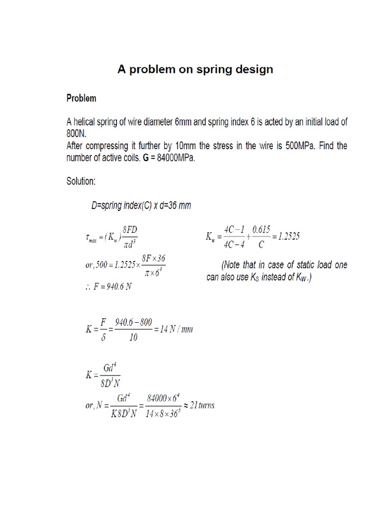 Chap - 5 Problem On Spring | PDF