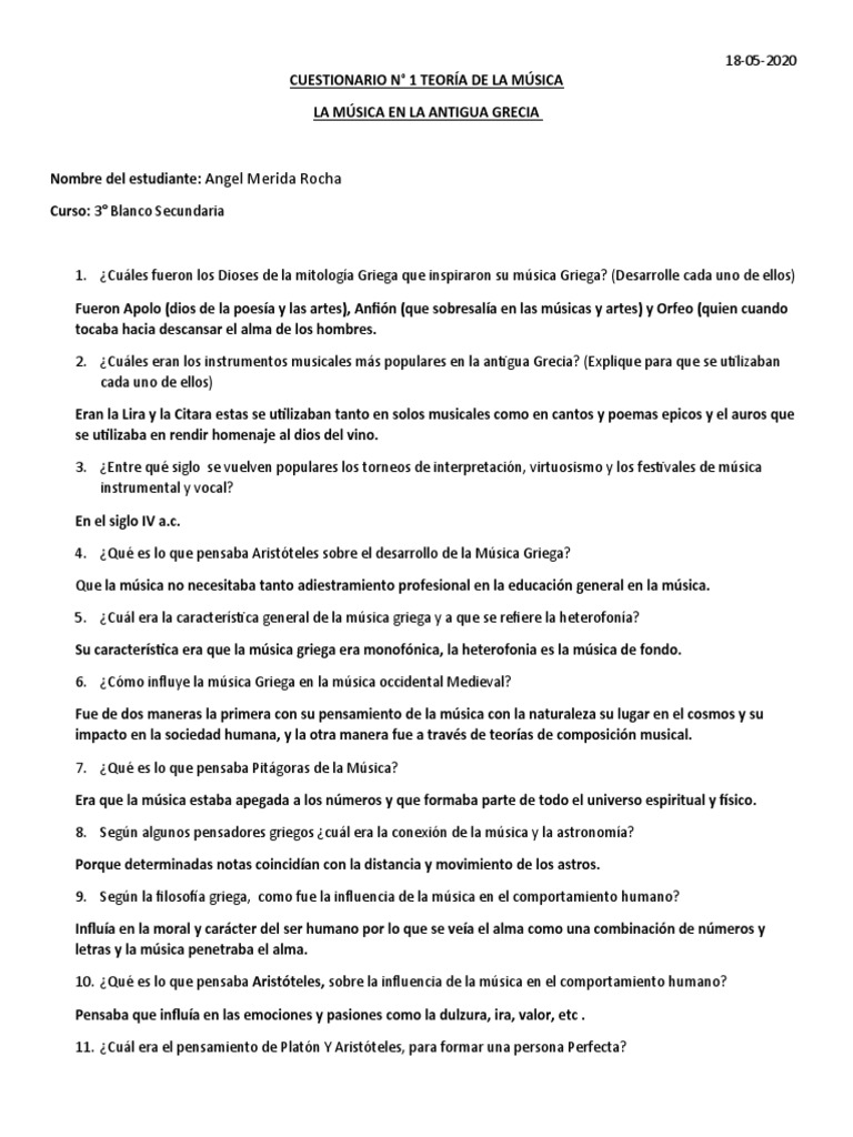 La Música en Grecia | PDF | Aristóteles | Antigua Grecia