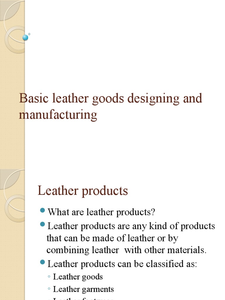 Basic Leather Goods Design and Manufacturing | PDF | Leather | Sewing ...