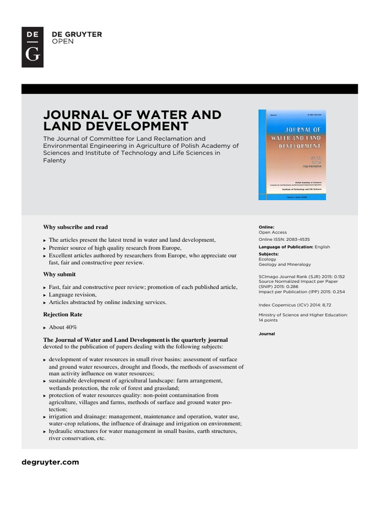 Journal of Water and Land Development | PDF