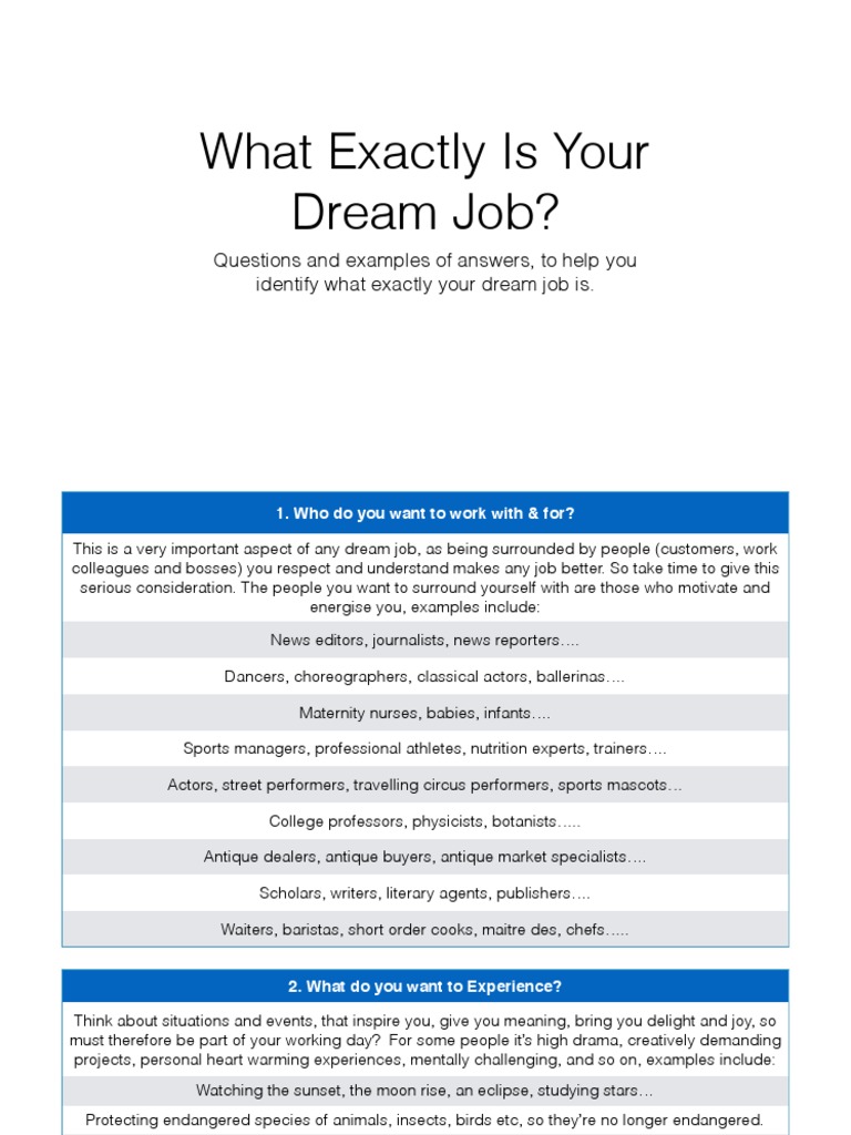 Questions and Examples of Answers, To Help You Identify What Exactly ...