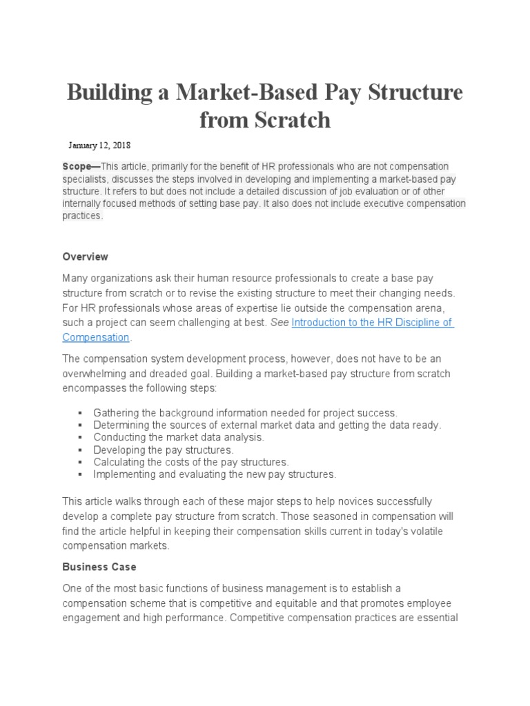 Building A Market Based Pay Structure | PDF | Percentile | Employment