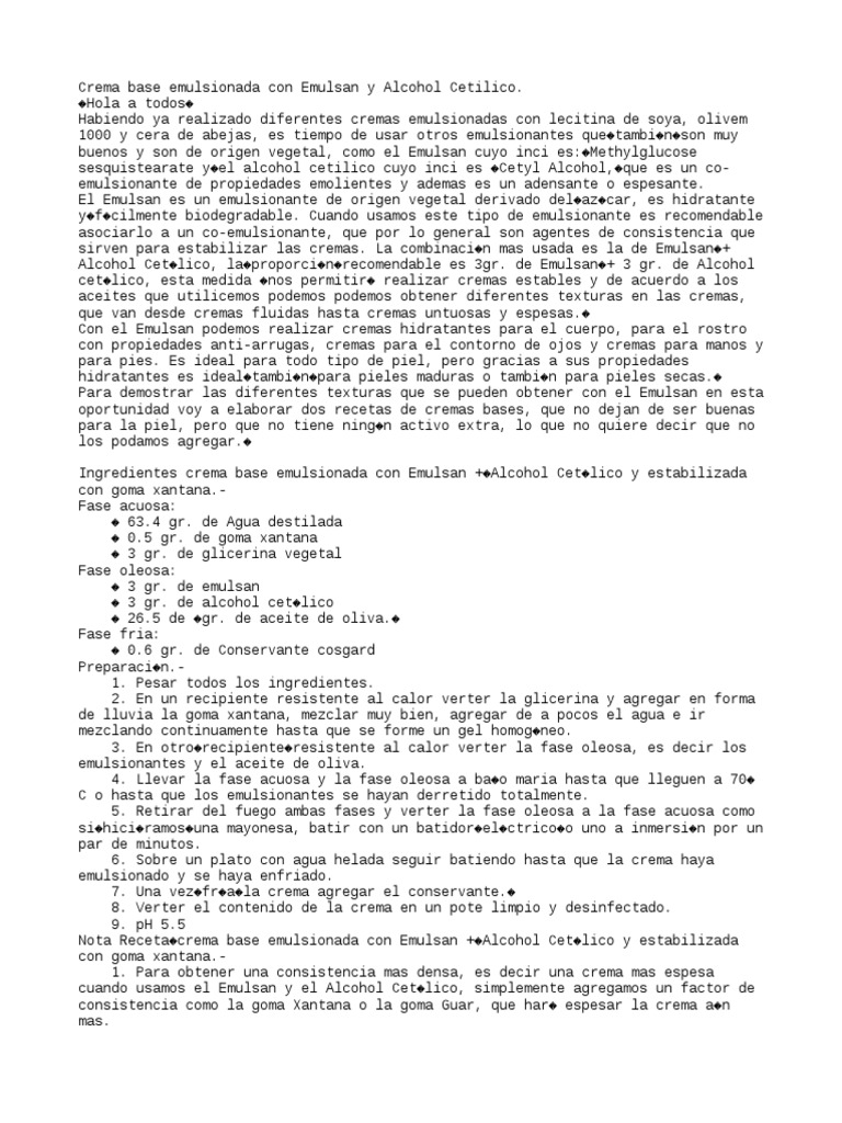 Crema Base Emulsionada | PDF | Emulsión | Petróleo