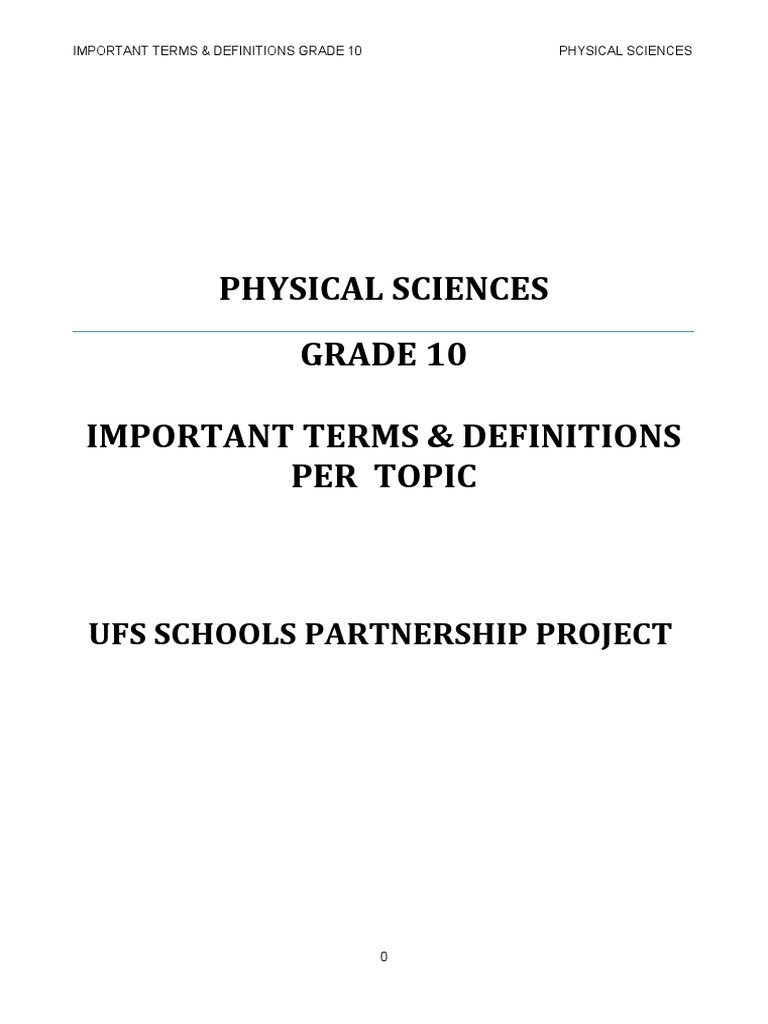 Grade 10 Terms and Definitions | PDF | Waves | Atomic Nucleus