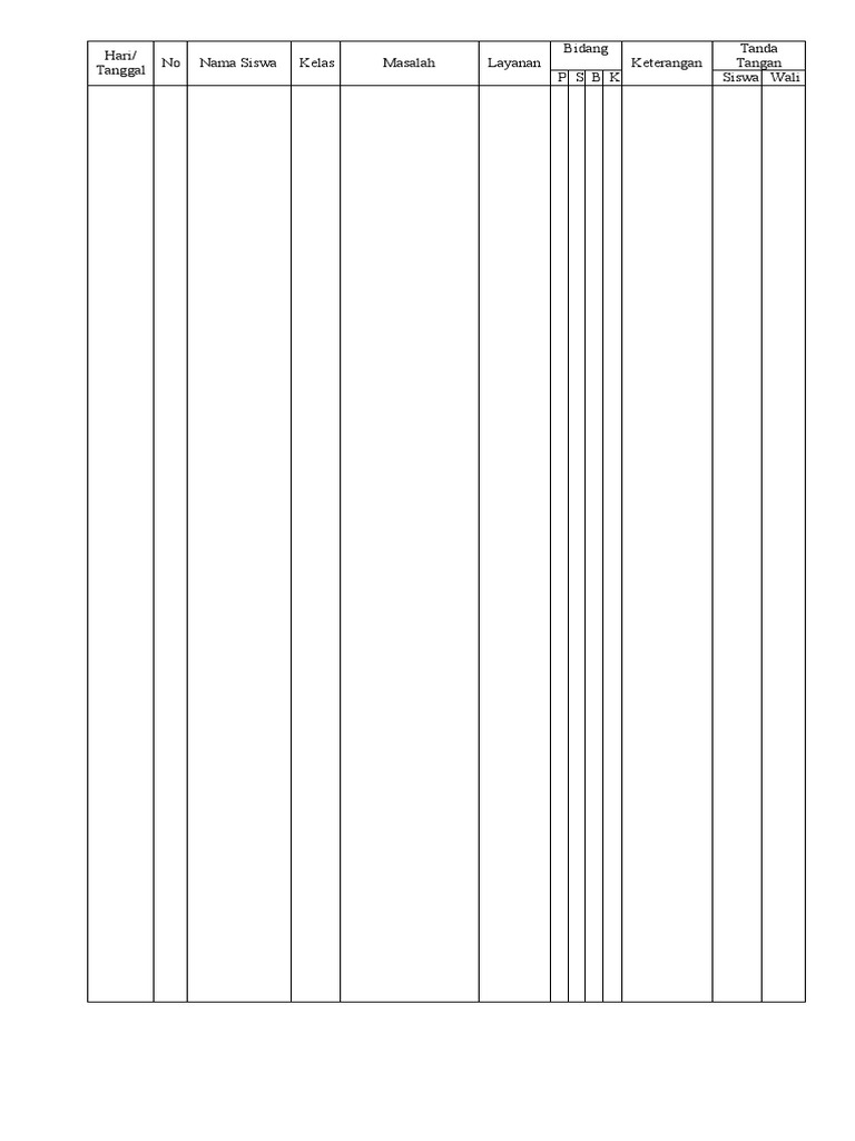 Format Buku Layanan BK | PDF