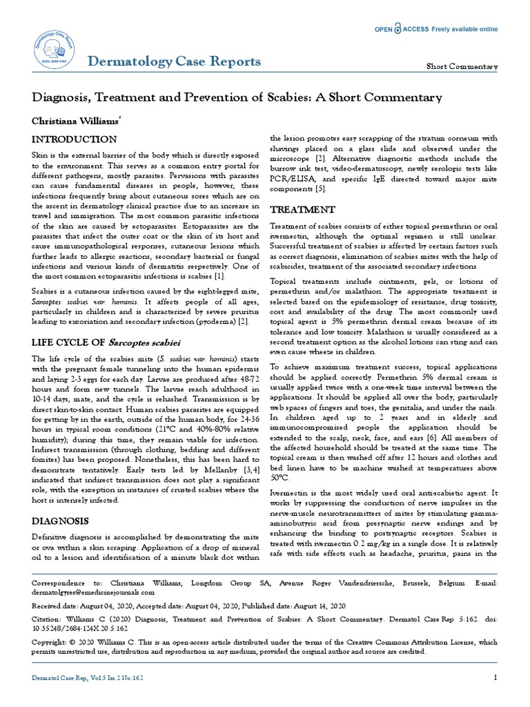 Dermatology Case Reports: Diagnosis, Treatment and Prevention of ...