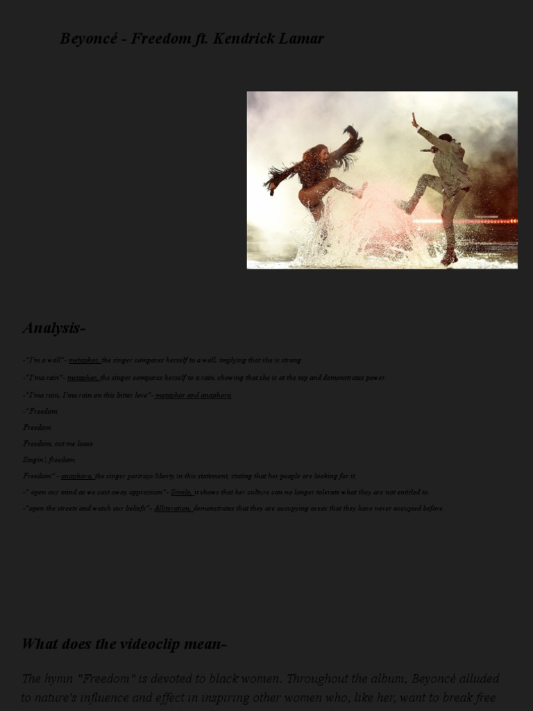 Beyoncé's "Freedom" ft. Kendrick Lamar Analysis | PDF | Social Science