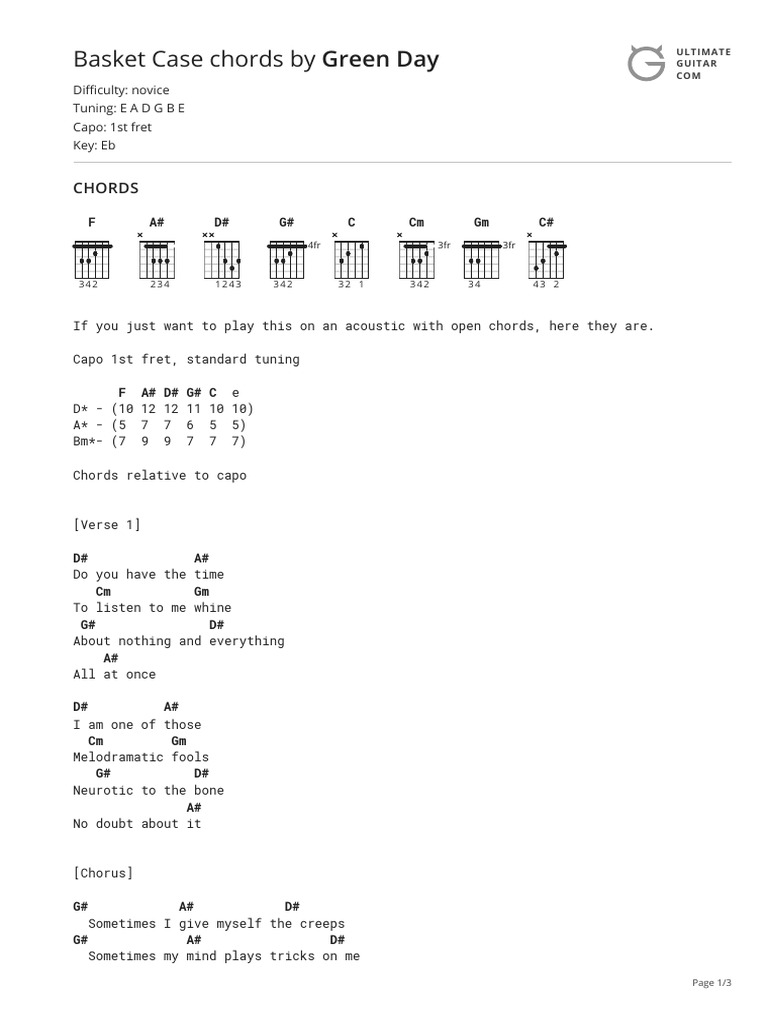 Green Day Holiday Guitar Chords