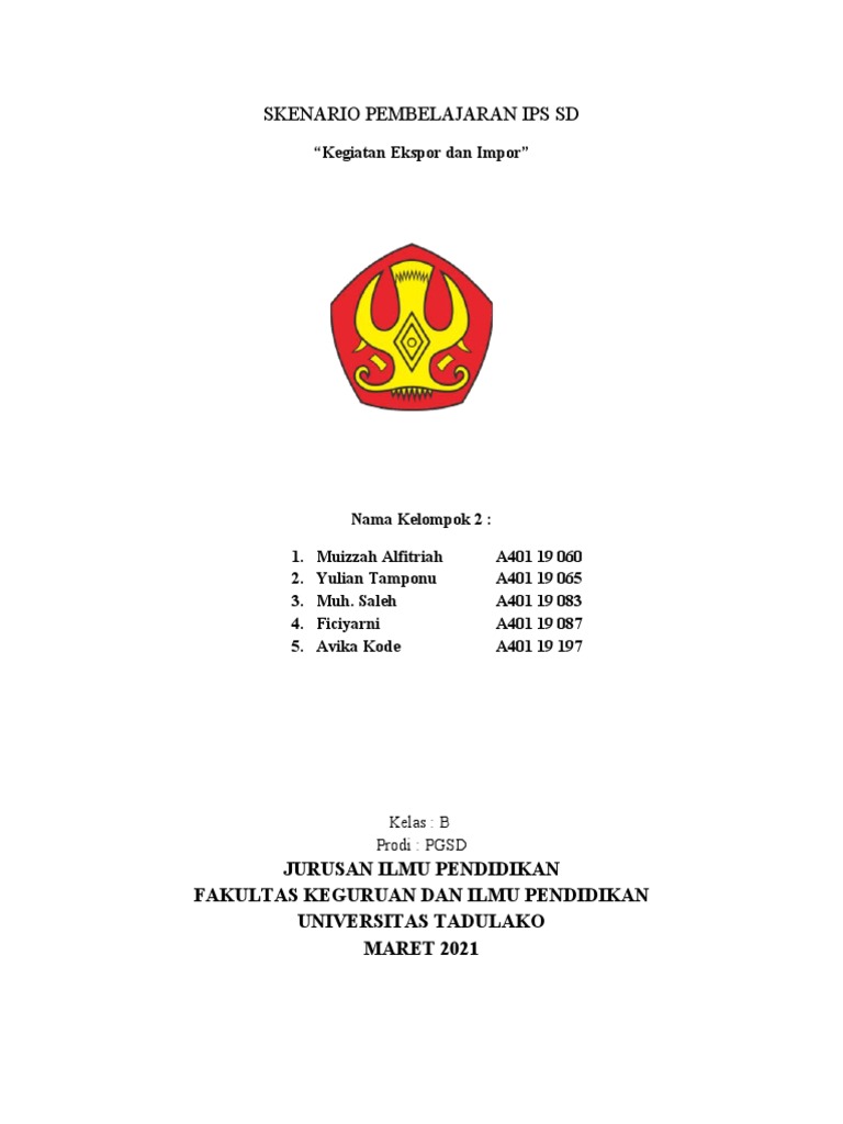 TUGAS SKENARIO PEMBELAJARAN IPS SD (Kelompok 2) Kelas B | PDF