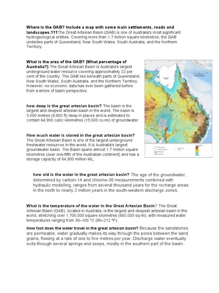 Where Is The GAB? Include A Map With Some Main Settlements, Roads and ...