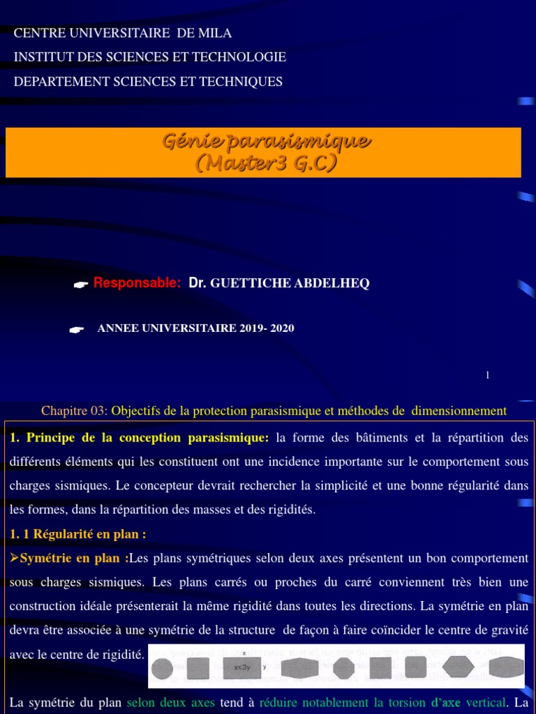 Conception de bâtiments parasismiques | PDF | Génie parasismique ...