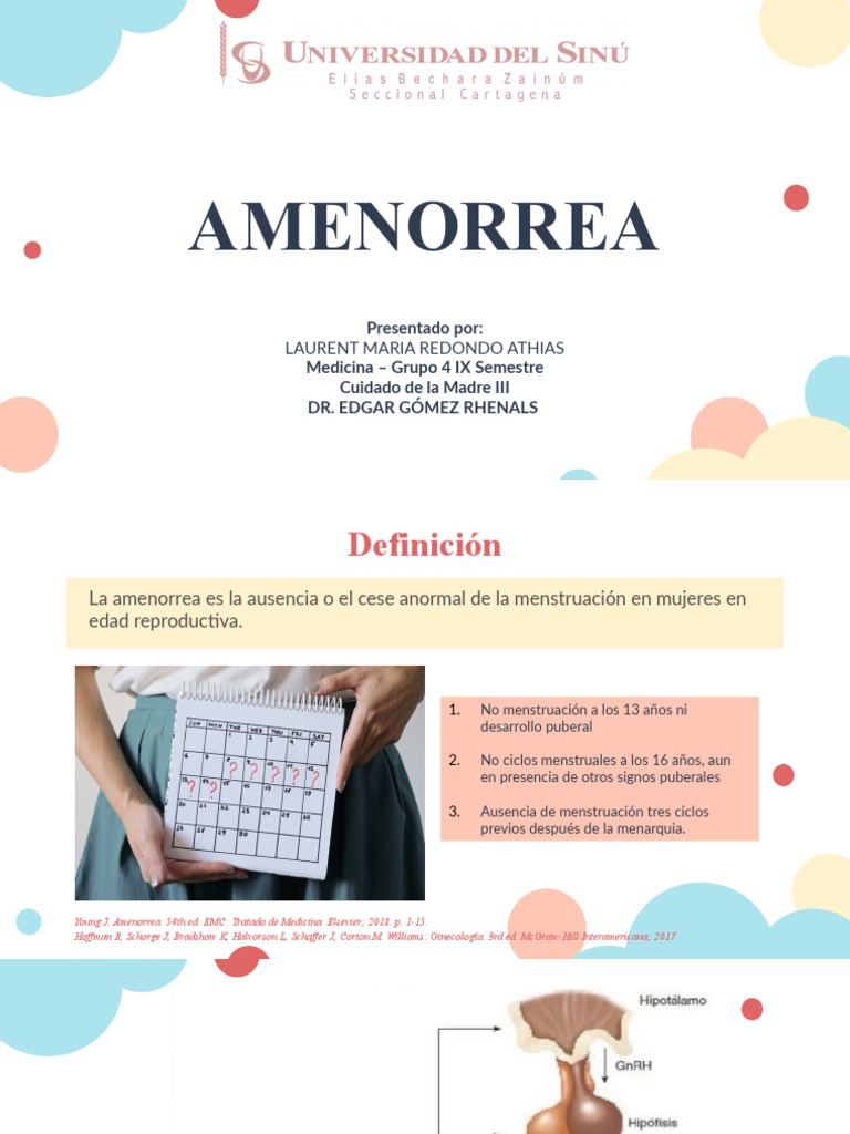 AMENORREA | PDF | Enfermedades y trastornos | Sistema reproductivo