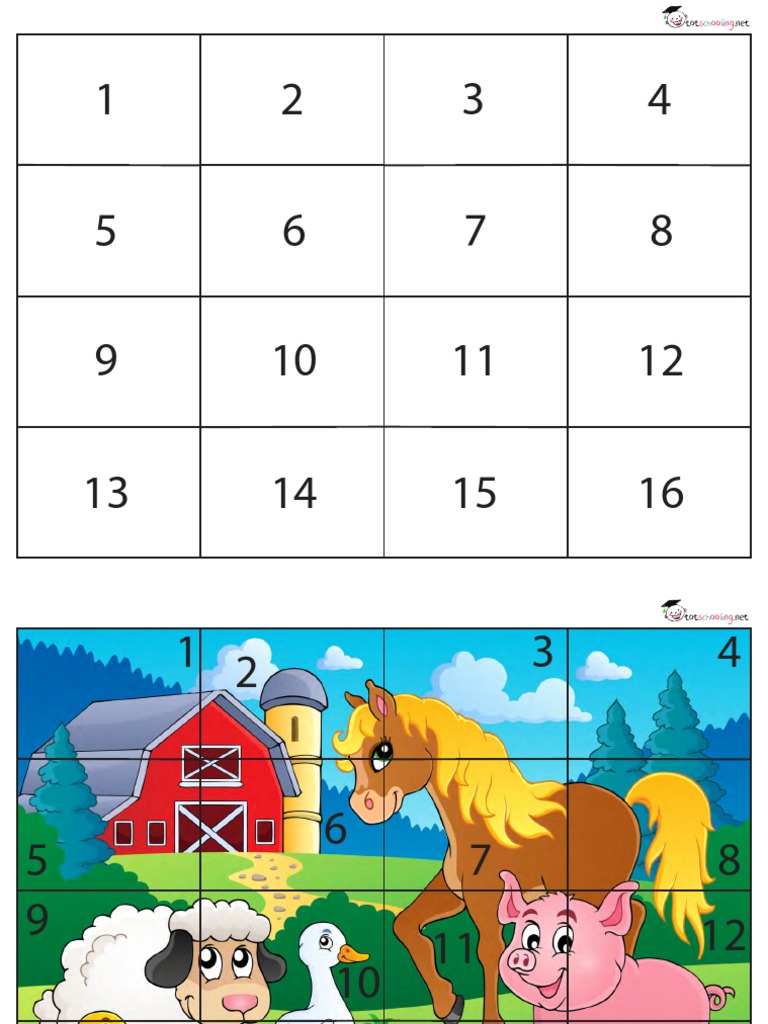Free - Animal Number Puzzles | PDF