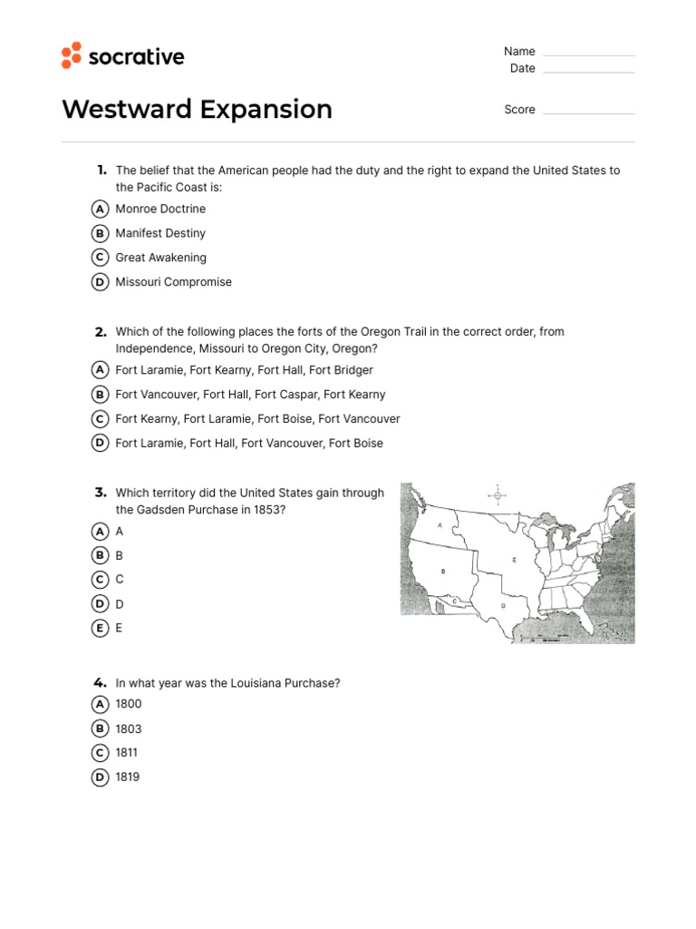 Quiz Westward Expansion | PDF