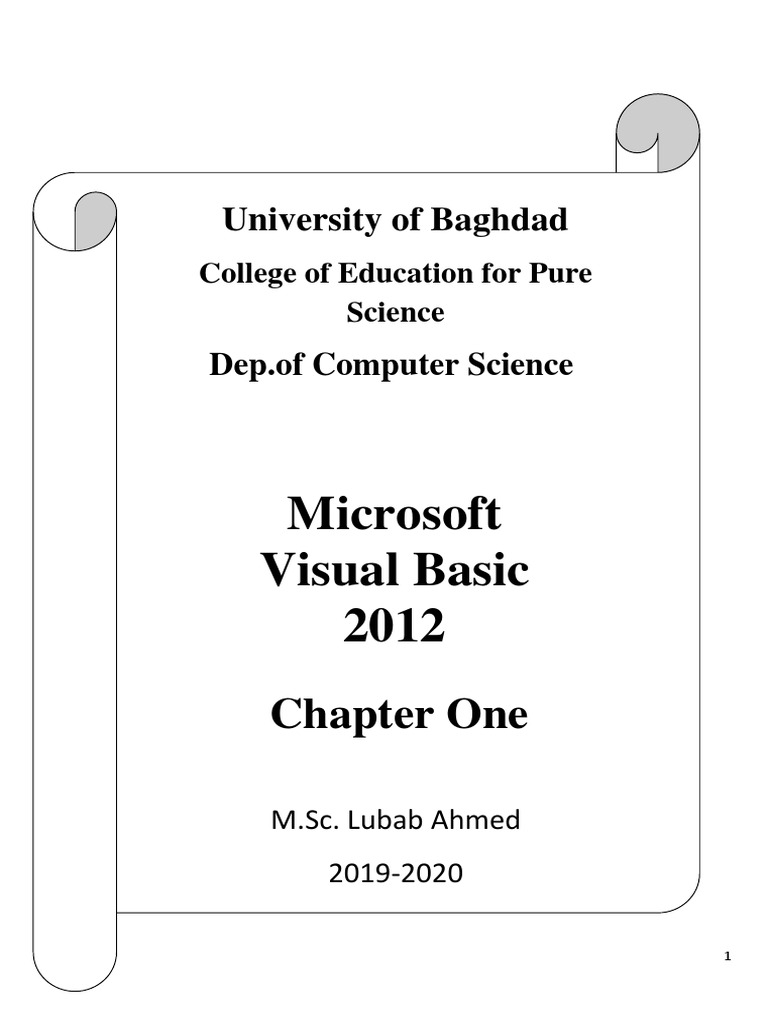 Microsoft Visual Basic 2012: Chapter One | PDF | Visual Basic .Net ...