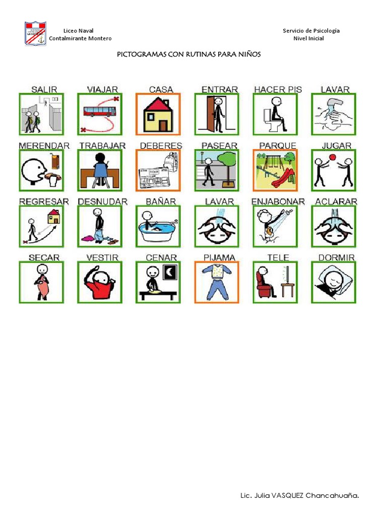 Pictogramas Con Rutinas para Niños | PDF