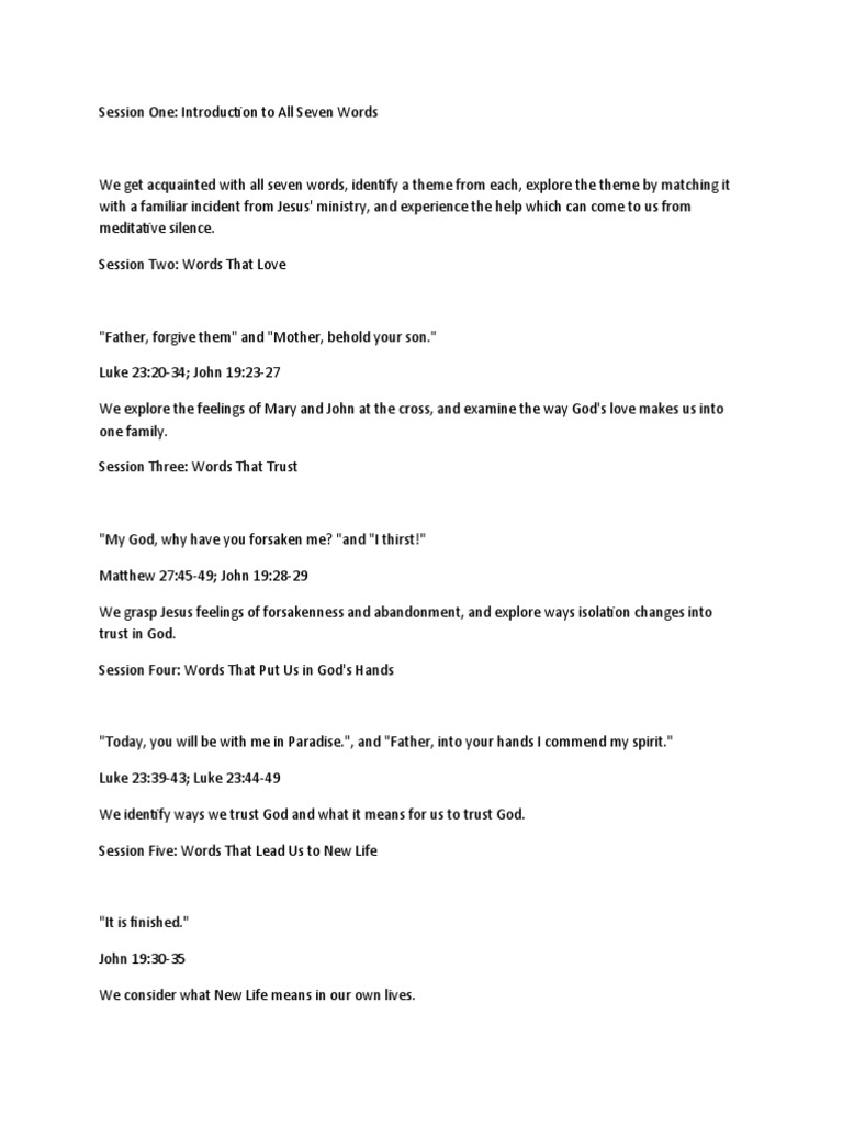 7 Last Words | PDF | Crucifixion Of Jesus | Jesus