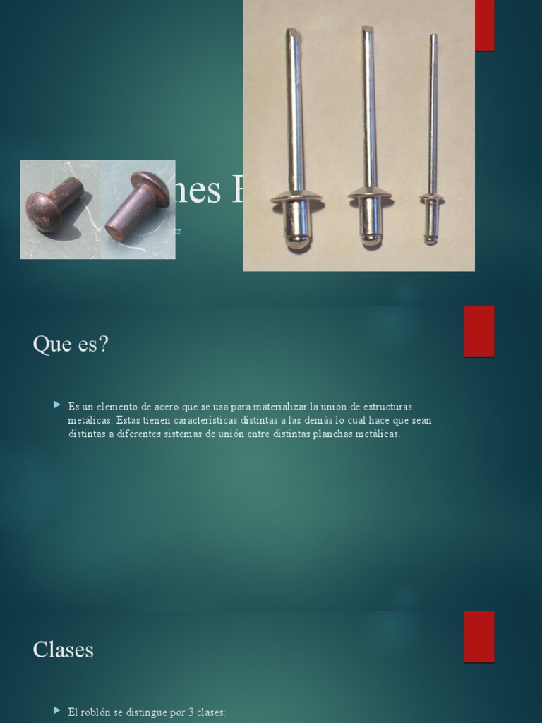 Exposicion Remaches Roblonados | PDF | Remache | Tornillo