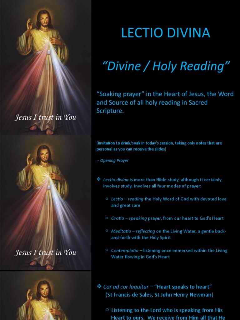 Lectio Divina: "Divine / Holy Reading" | PDF | Lectio Divina | Jesus