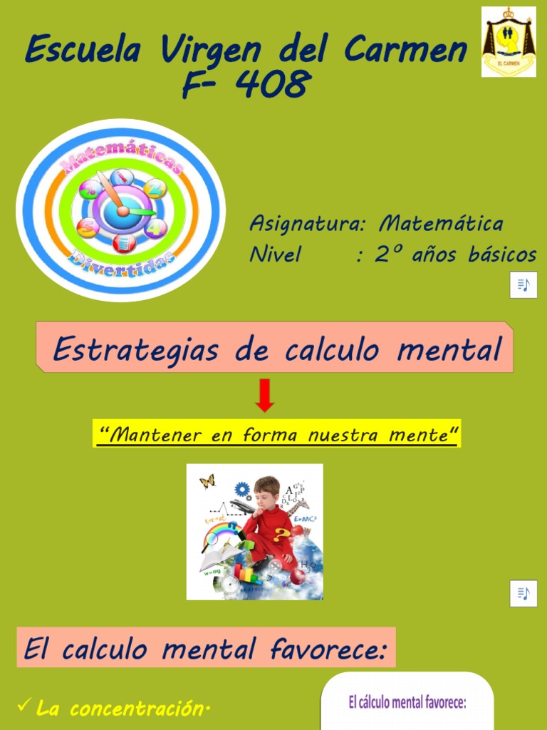 ESTRATEGIAS DE CALCULO MENTAL 2° AÑOS Ok | PDF
