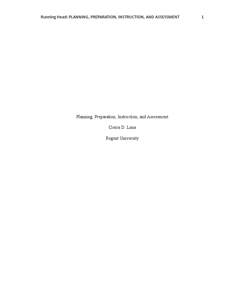 Planning Preparation Instruction and Assessment | PDF | Educational ...