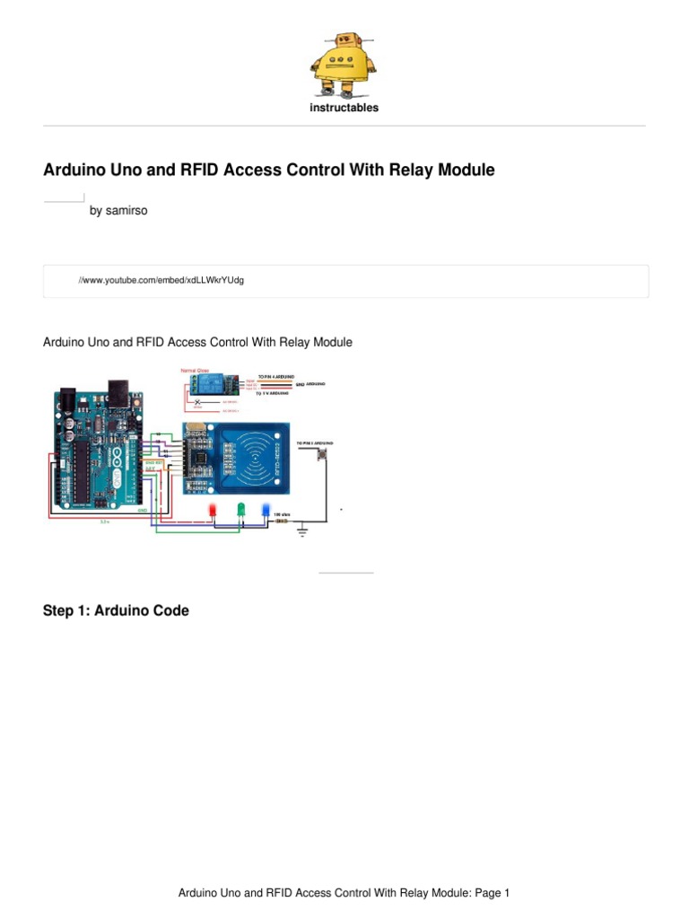 Arduino Uno and RFID Access Control With Relay Mod | PDF