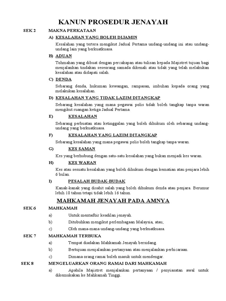 Kanun Prosedur Jenayah | PDF
