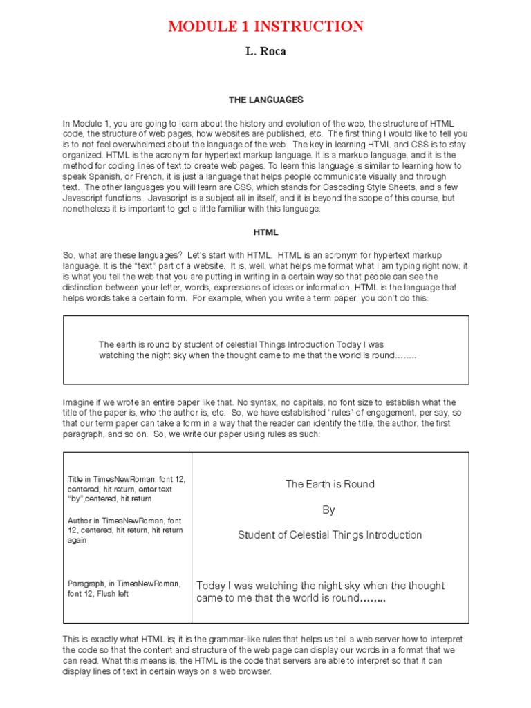 MODULE 1 Introduction To Web Design | PDF | Html | World Wide Web